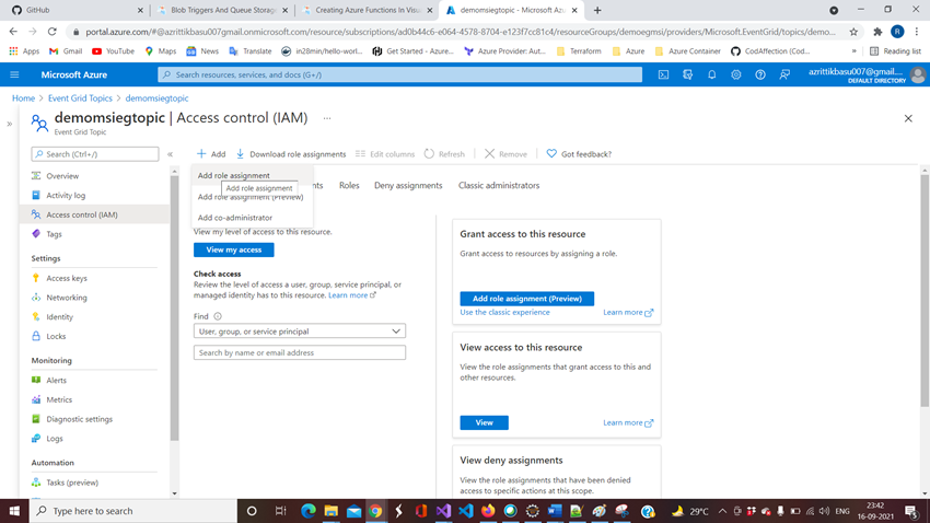 Send Events To Event Grid Topic From Blob Triggered Azure Function